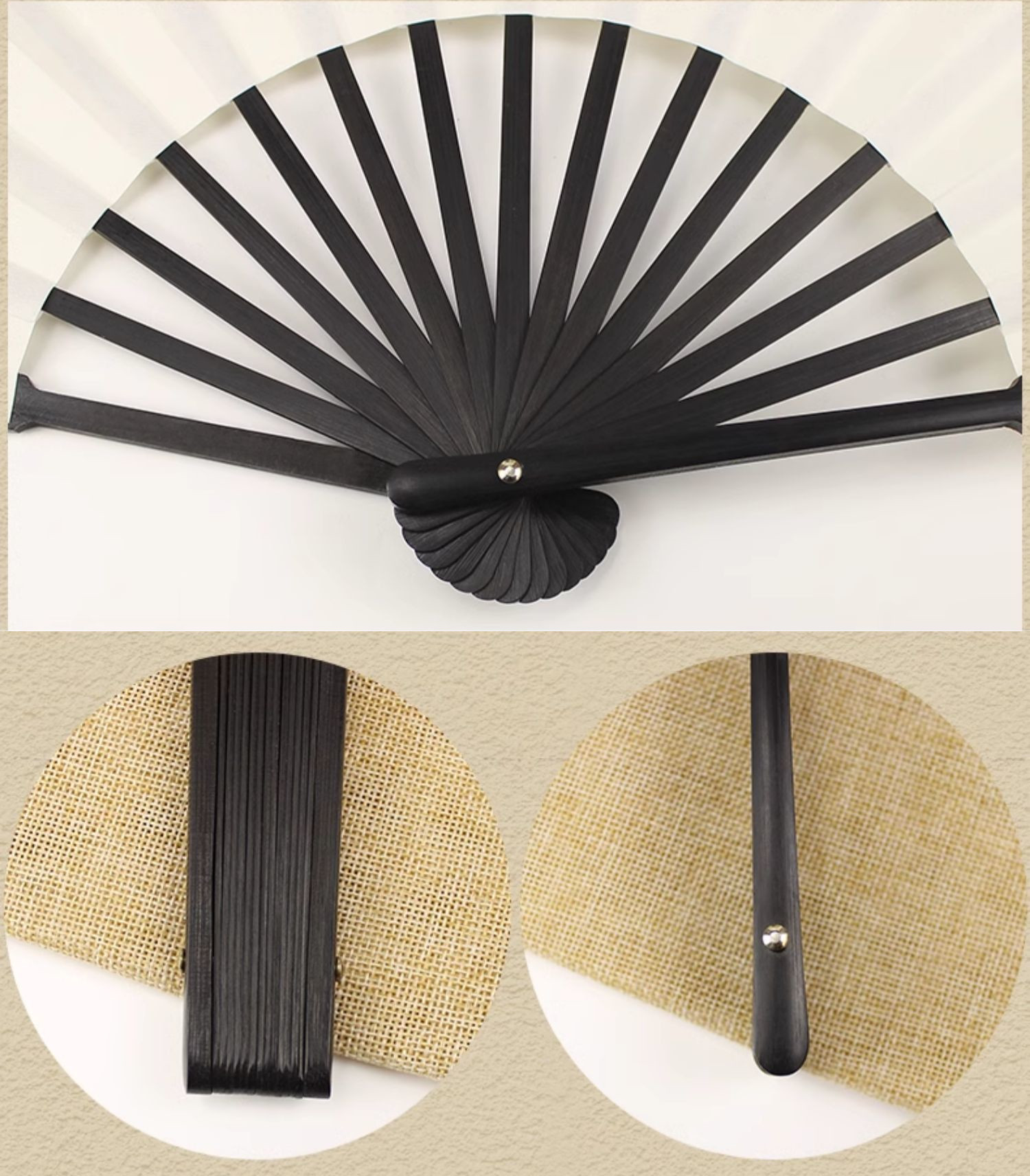 Chinese Style Folding Fan Printed Ink Painting Paper Bamboo
