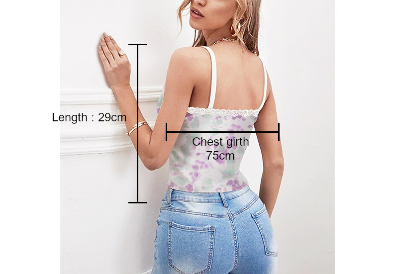 Custom Women's Sleeveless Sling Lace Crop Top V-Neck All-Over Printing