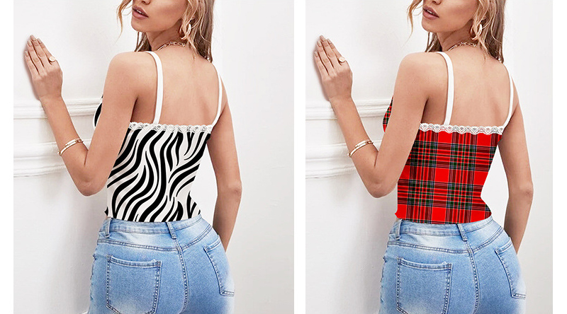 Custom Women's Sleeveless Sling Lace Crop Top V-Neck All-Over Printing