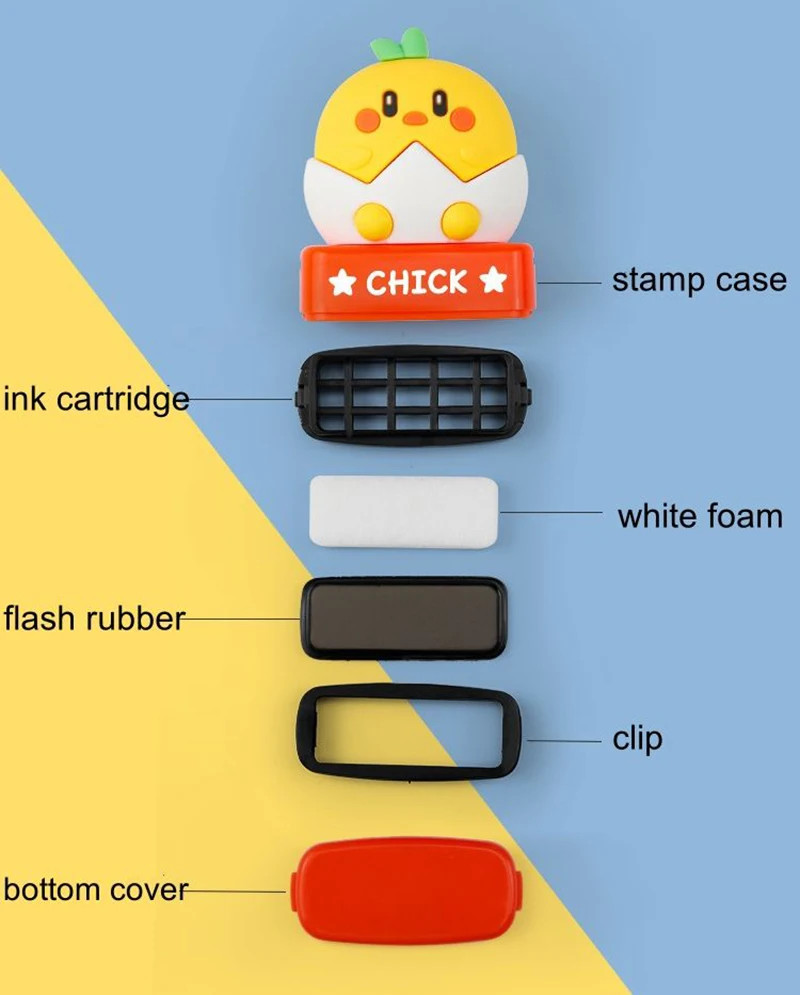 Cute Animal Clothing Name Stamp Chick Dinosaur Rabbit