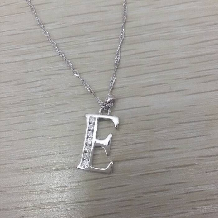 Sterling Silver Alphabet Necklace, Letter A B C D E F G H I