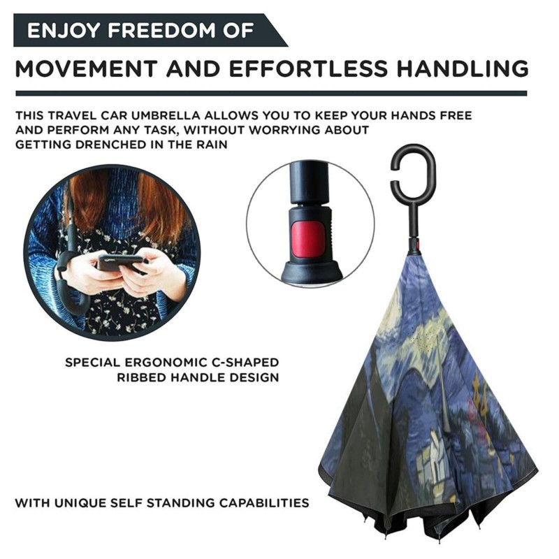 Custom Inverted Umbrella All-Over Print No Minimum Upside Down Reverse